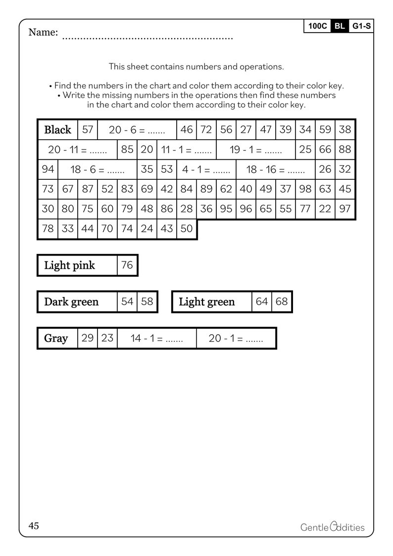 Halloween Activity Math Mystery Pictures Coloring Printables: Hundred ...