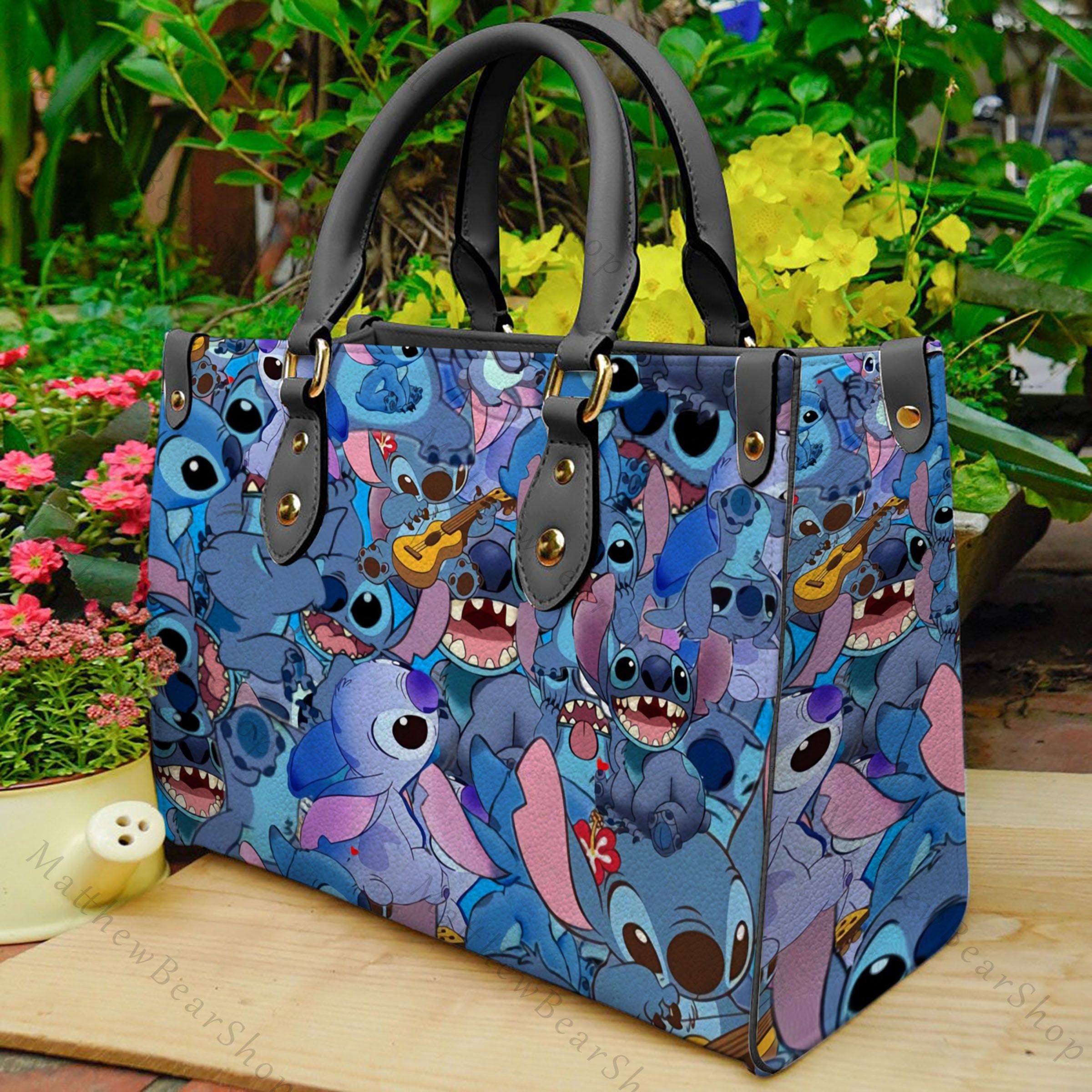 Stitch Top Handle Bags, Lilo and Stitch Bags, Woman Leather Handbag ...