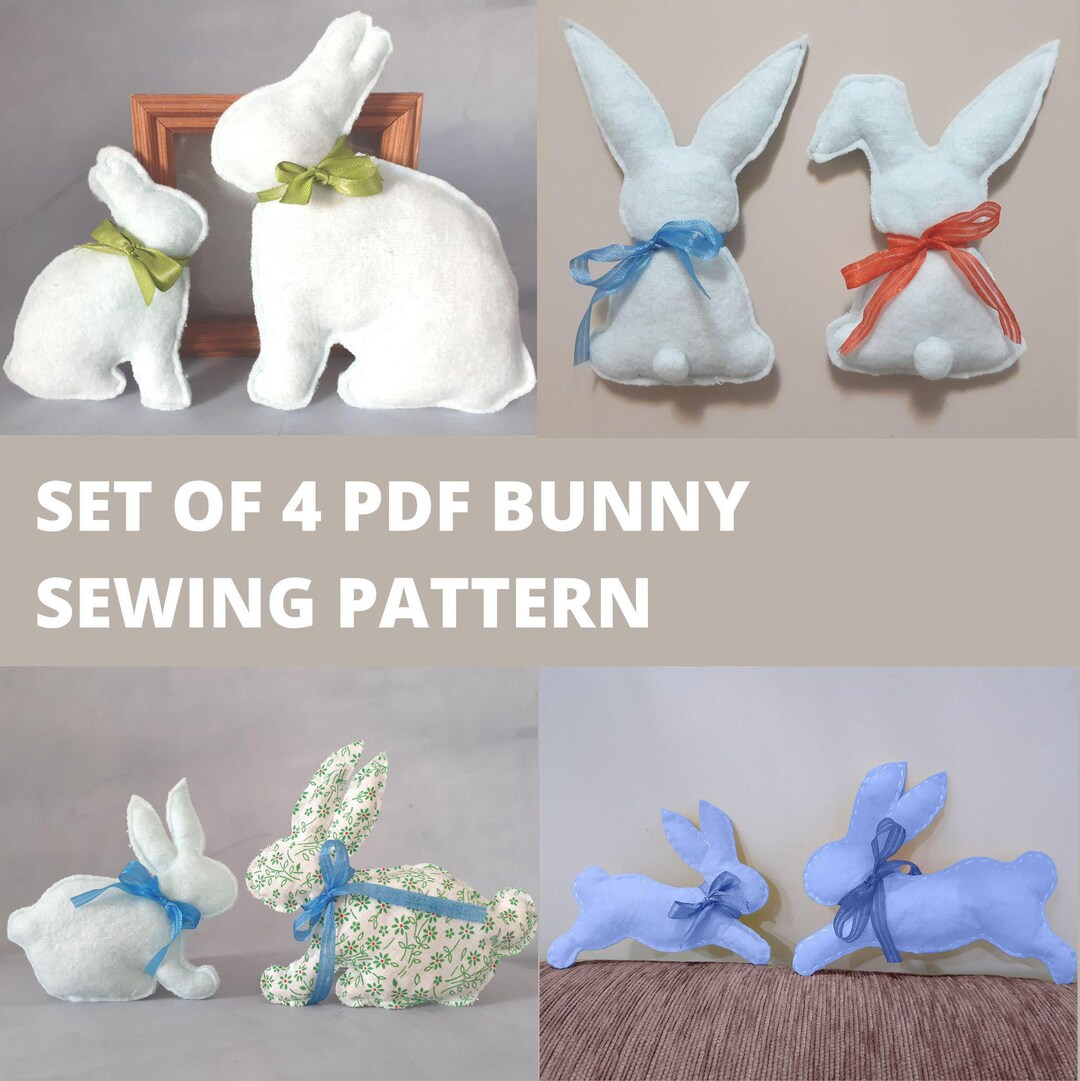 Bunny Pattern, Set of 4 PDF Pattern - Etsy