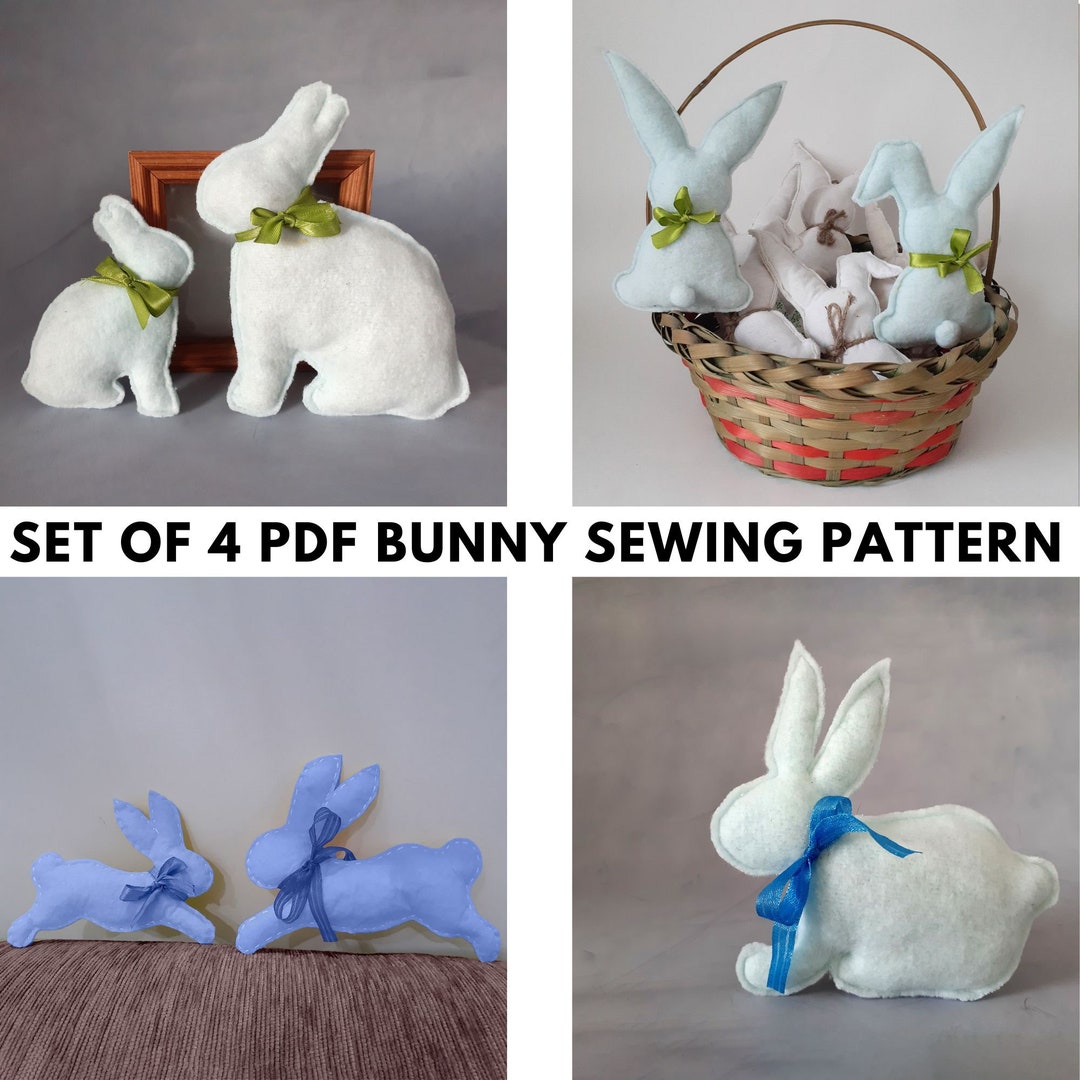 Bunny Sewing Pattern, Set of 4 PDF - Etsy