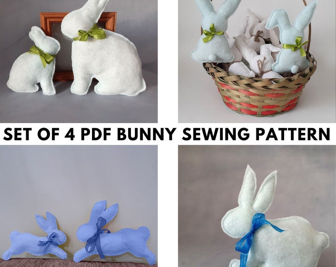 Rabbit & Gift Box PDF Pattern - Etsy Canada