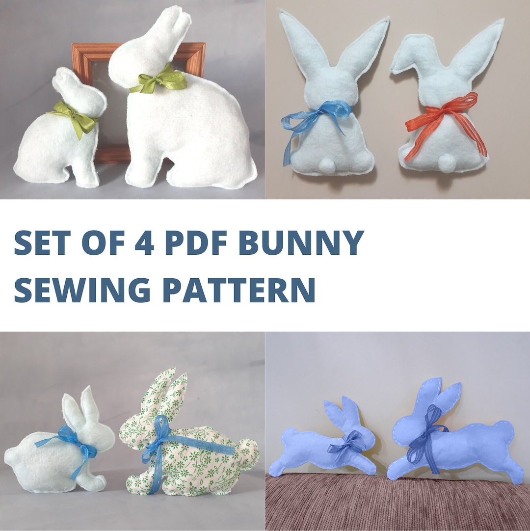 Bunny Pattern, Set of 4 PDF Pattern - Etsy