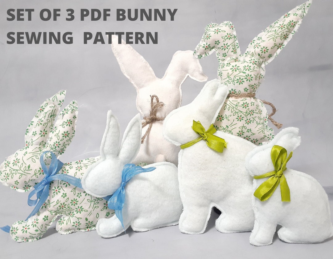 Set of 3 PDF Bunny Sewing Pattern - Etsy