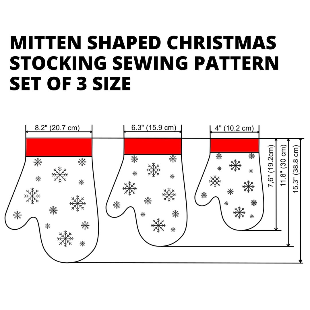 Mitten Shaped Christmas Stocking Sewing Pattern, Tutorial Stocking - Etsy