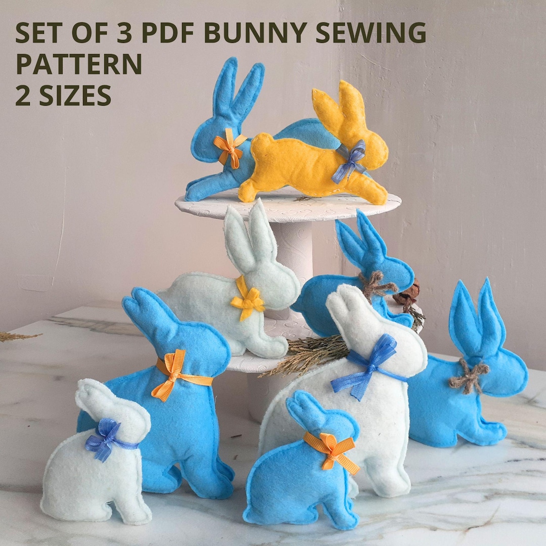 Set of 3 PDF Bunny Sewing Pattern - Etsy