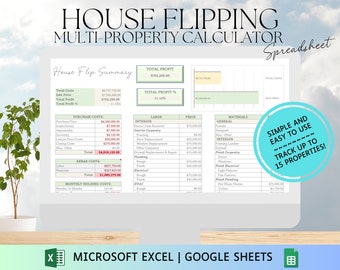 House Flipping Calculator, Google Sheets Investment Property, Fix and ...