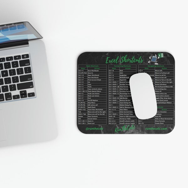 Excel Shortcut Mouse Pad - Etsy