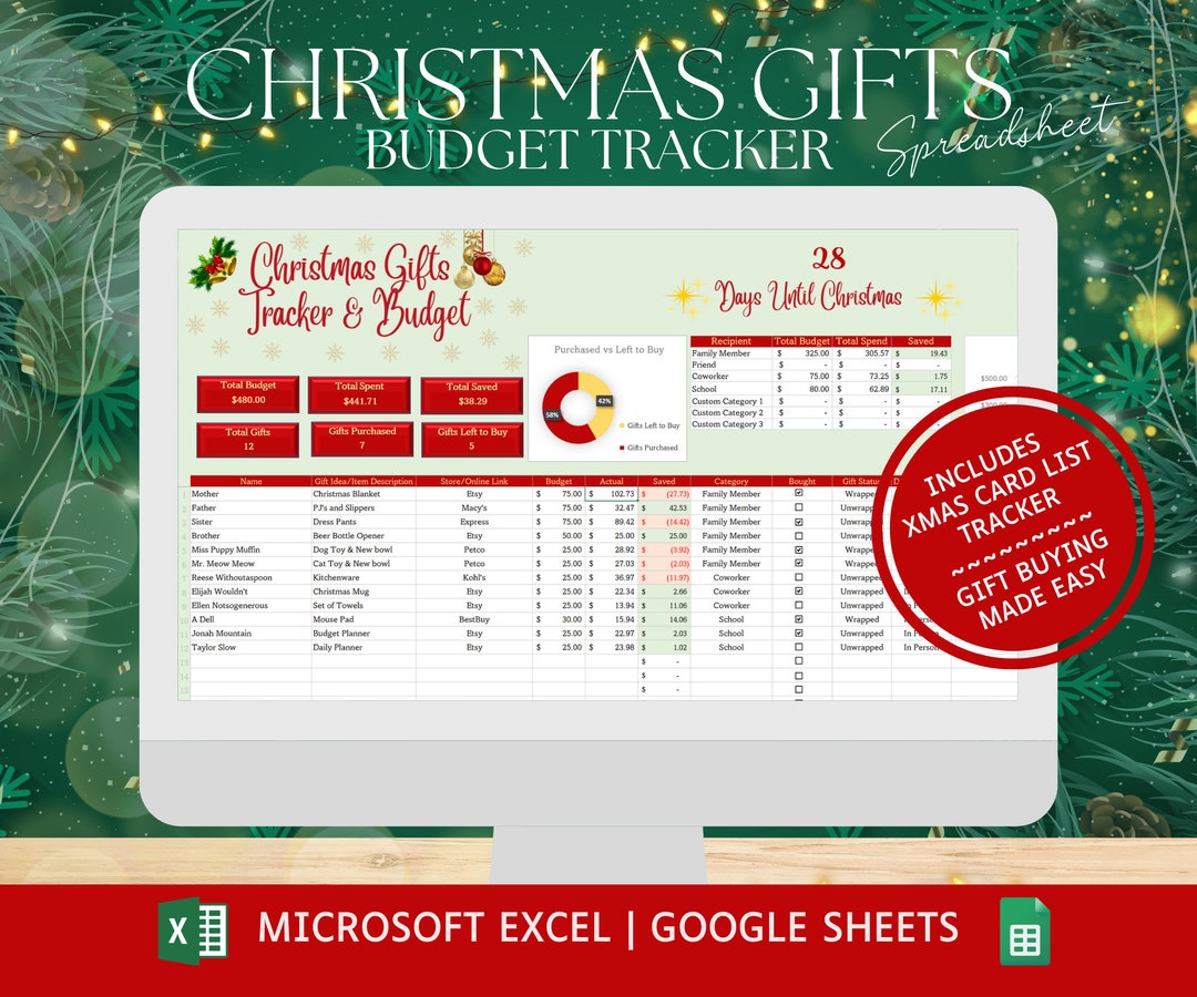 Christmas Gifts Budget Tracker | Christmas Planner | Downloadable ...
