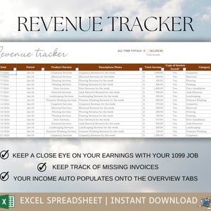 Handyman 1099 Bookkeeping Spreadsheet Excel Finance Spreadsheet Income ...
