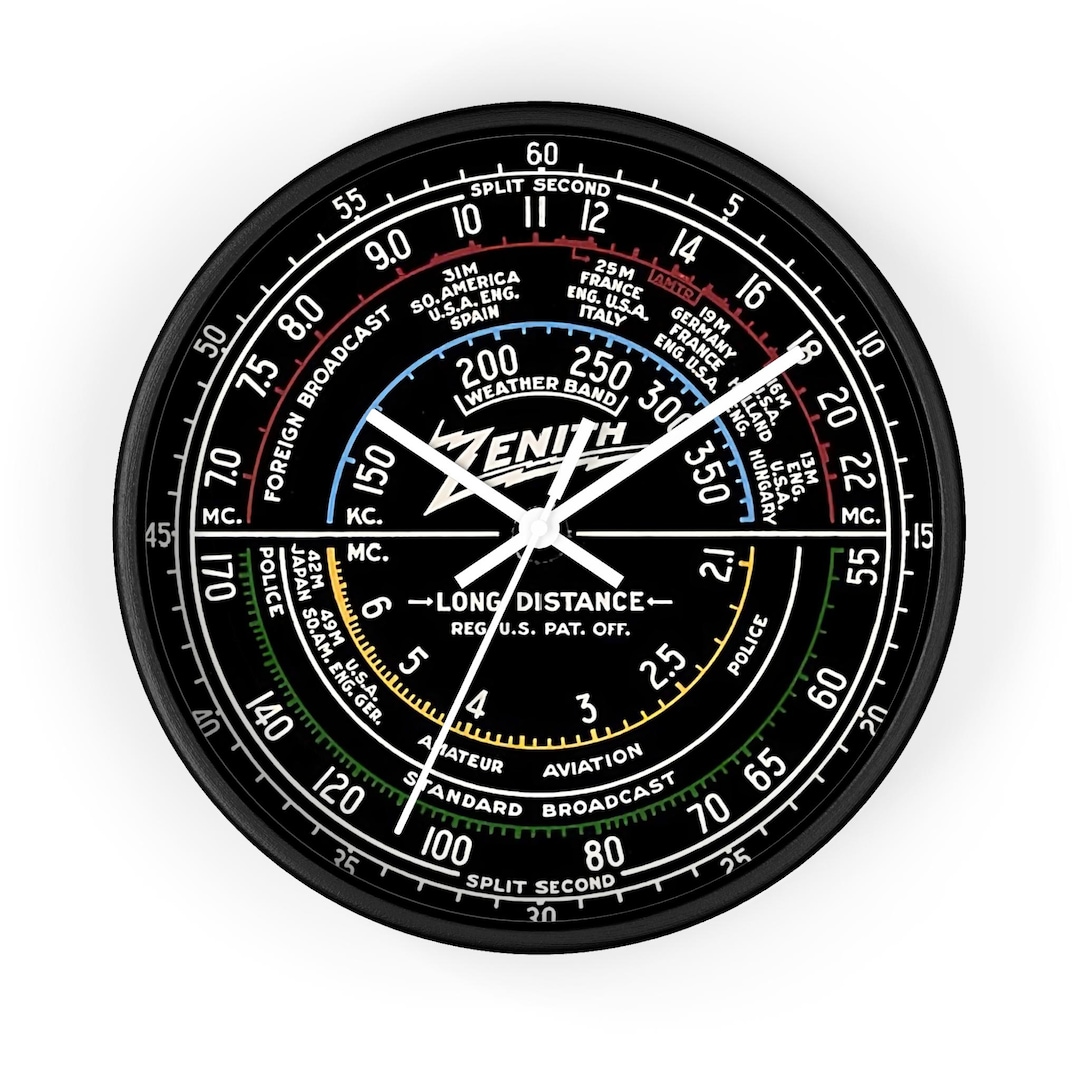 Zenith Long Distance Retro-look Radio Dial 10" Wall Clock - Vintage ...