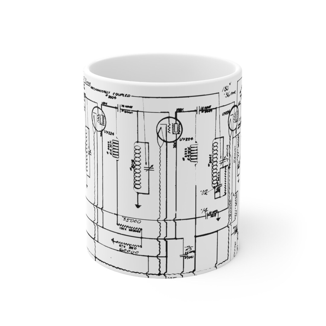 Brunswick Antique Radio Schematic Ceramic Coffee Mug - Etsy