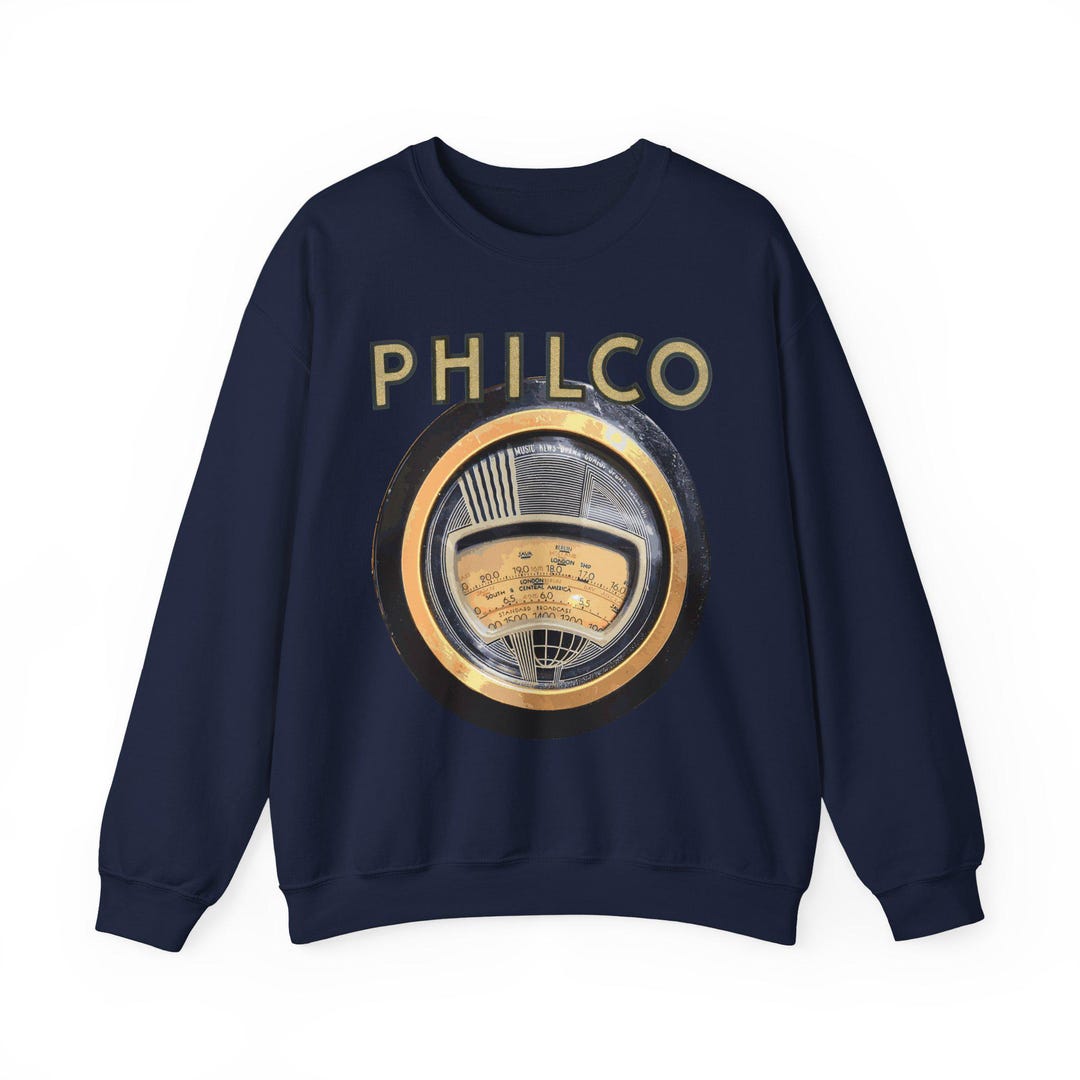 1930's Philco Radio Logo and Dial - Vintage Design Radio Sweatshirt ...