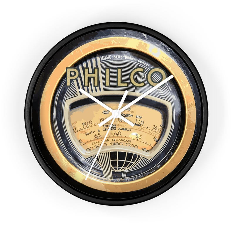 1930's Philco Retro-look Radio Dial 10" Wall Clock - Vintage Radio ...