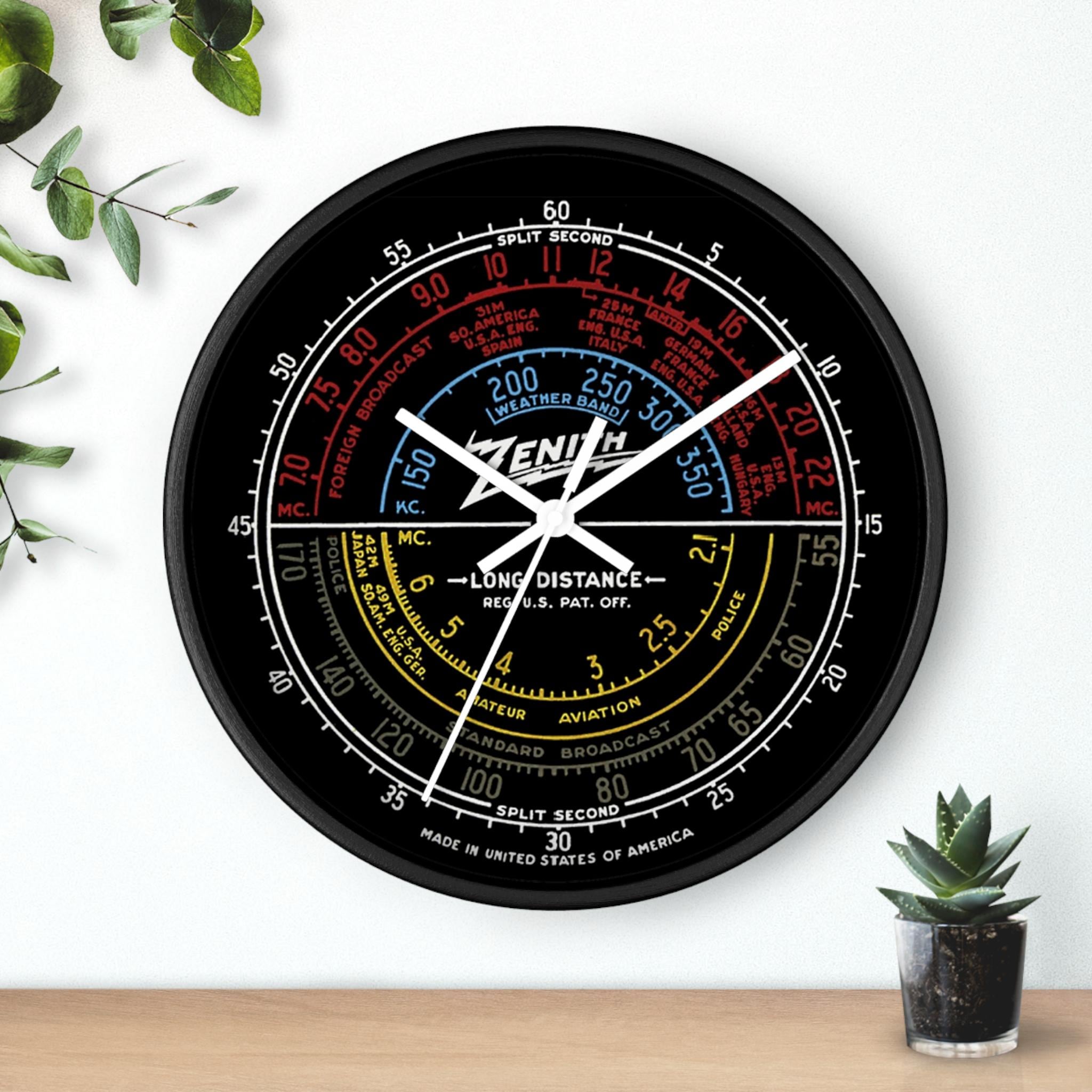 Zenith Long Distance Retro-look Radio Dial 10" Wall Clock - Vintage ...