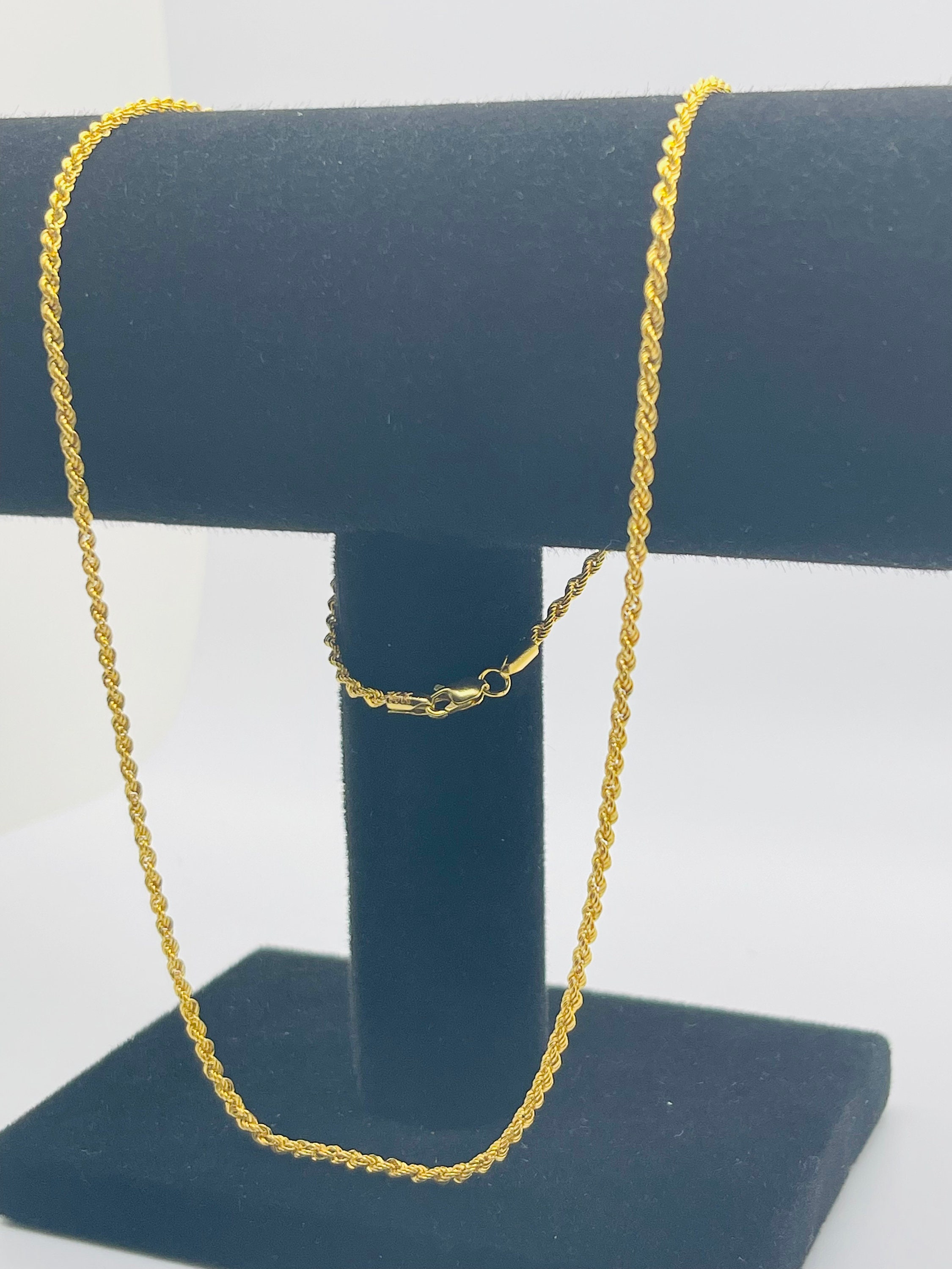 Rope Chain 14K Gold Diamond Cut, 2.5 Mm. 22 24 14K Yellow Gold Solid ...
