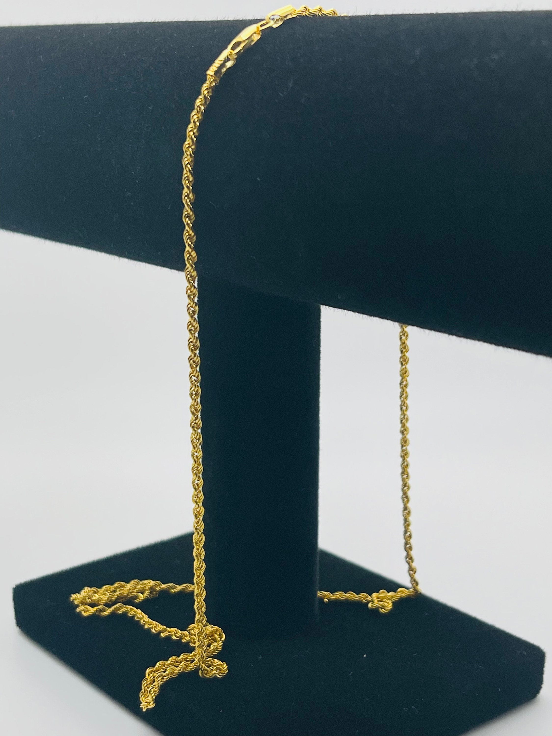 Rope Chain 14K Gold Diamond Cut, 2.5 Mm. 22 24 14K Yellow Gold Solid ...