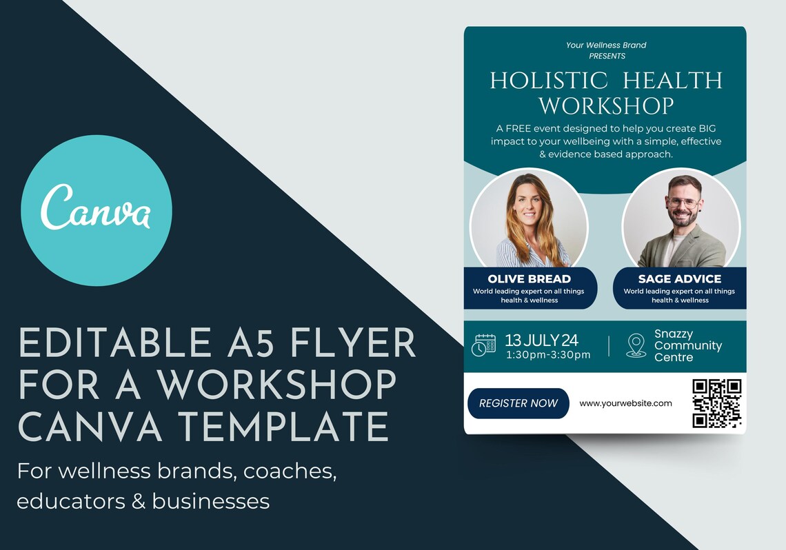 Editable Canva A5 Workshop Flyer Template | Customizable Event ...
