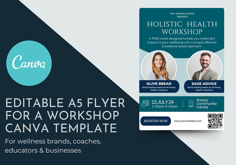 Editable Canva A5 Workshop Flyer Template Customizable Event & Speaking ...
