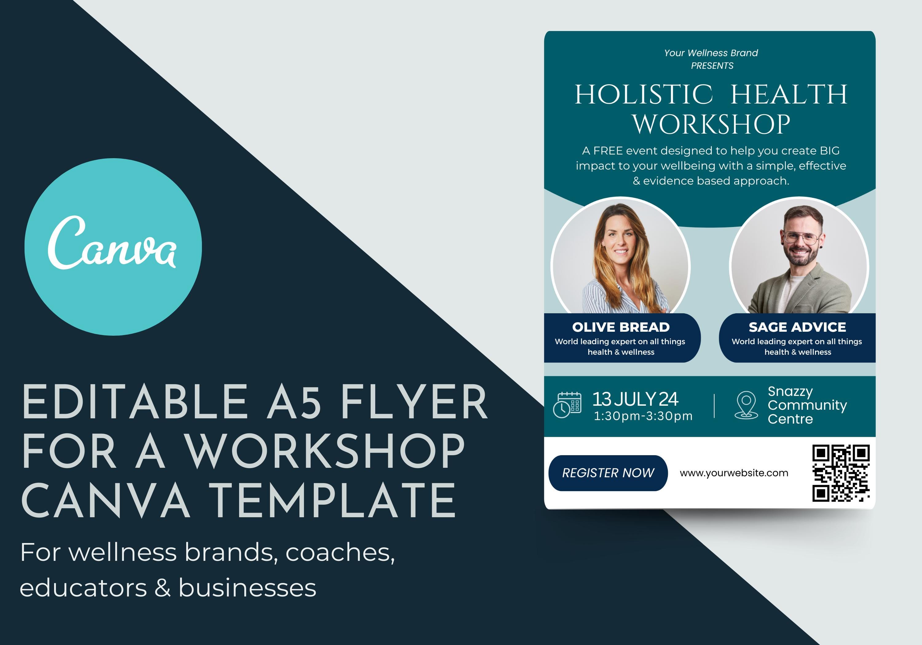 Editable Canva A5 Workshop Flyer Template | Customizable Event ...