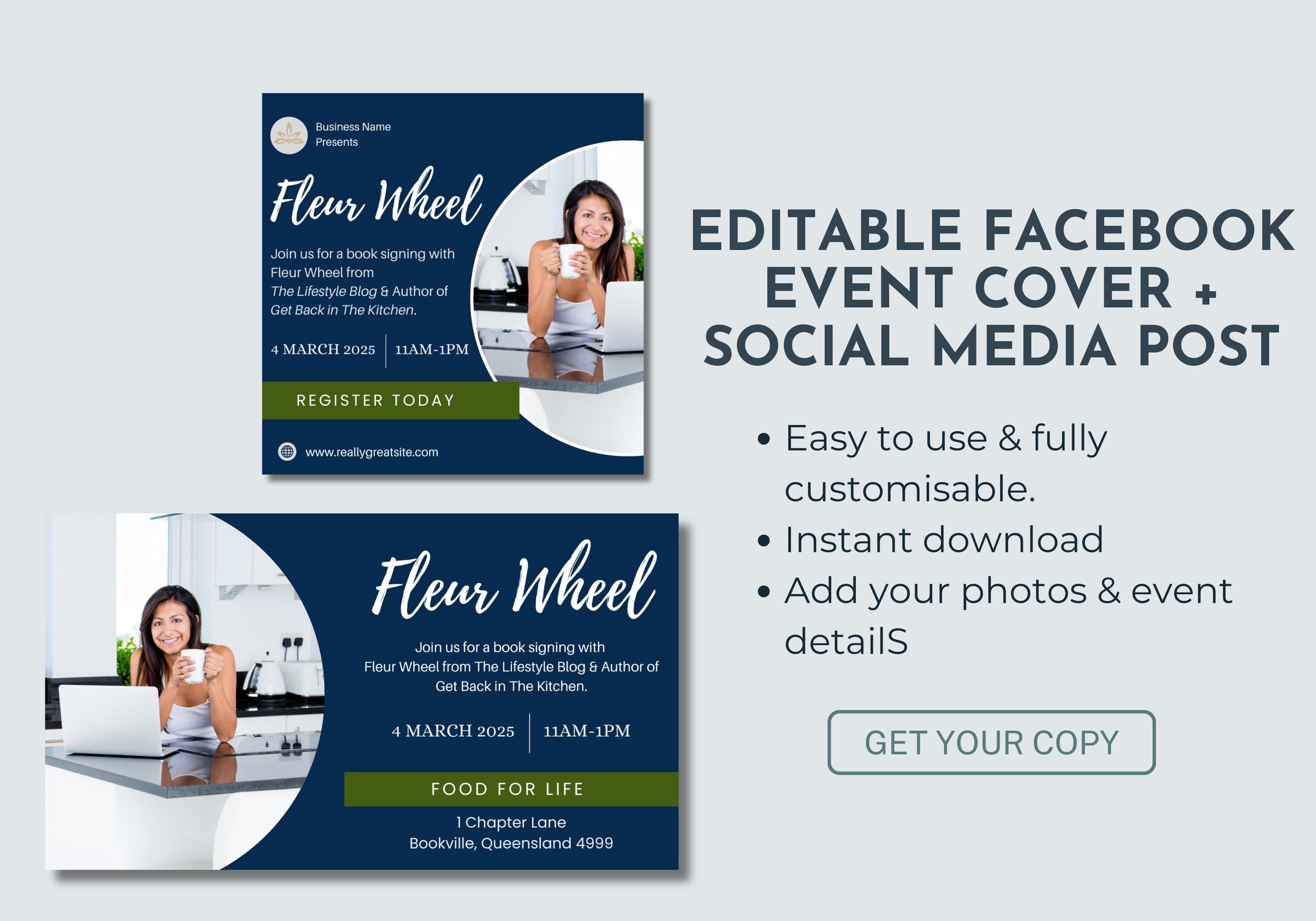 Editable Canva Book Signing Public Appearance Event Templates ...