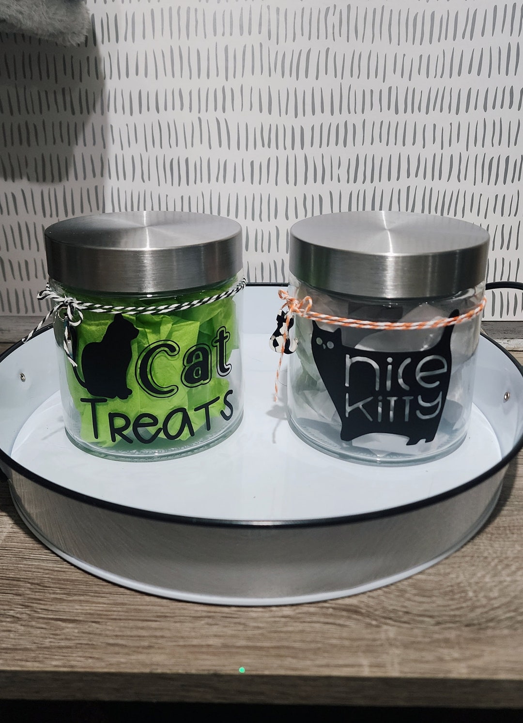 CATS Cute Glass Cat Treat Jars - Kitty Snacks - Personalized Colorful ...