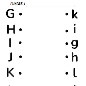 Match the Letters Printable Worksheet - Etsy
