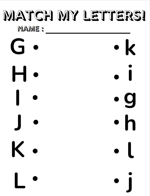 Match the Letters Printable Worksheet - Etsy