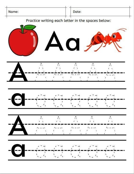 26 Printable Alphabet Tracing Worksheets - Etsy