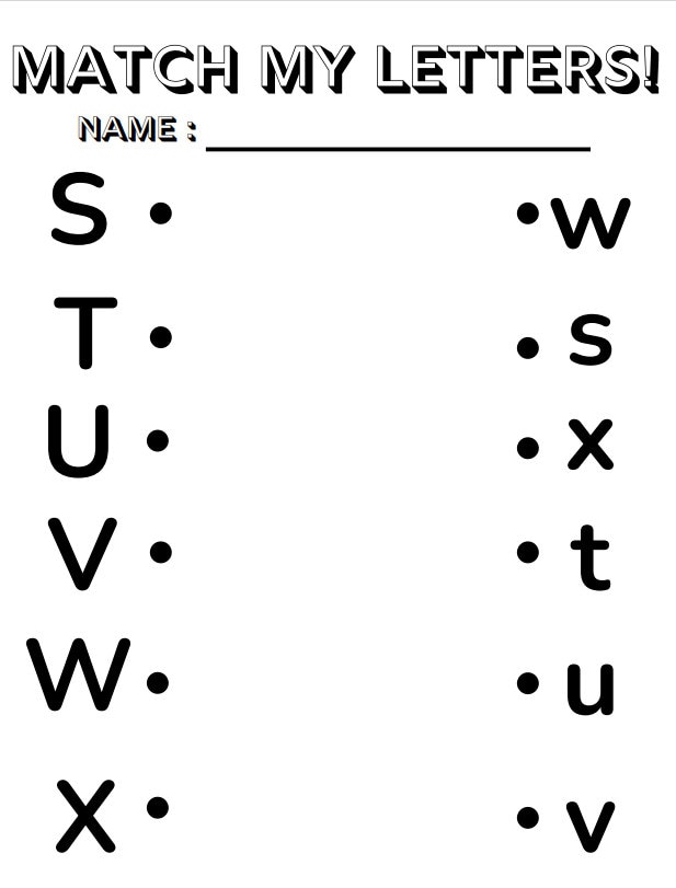 Match the Letters Printable Worksheet - Etsy