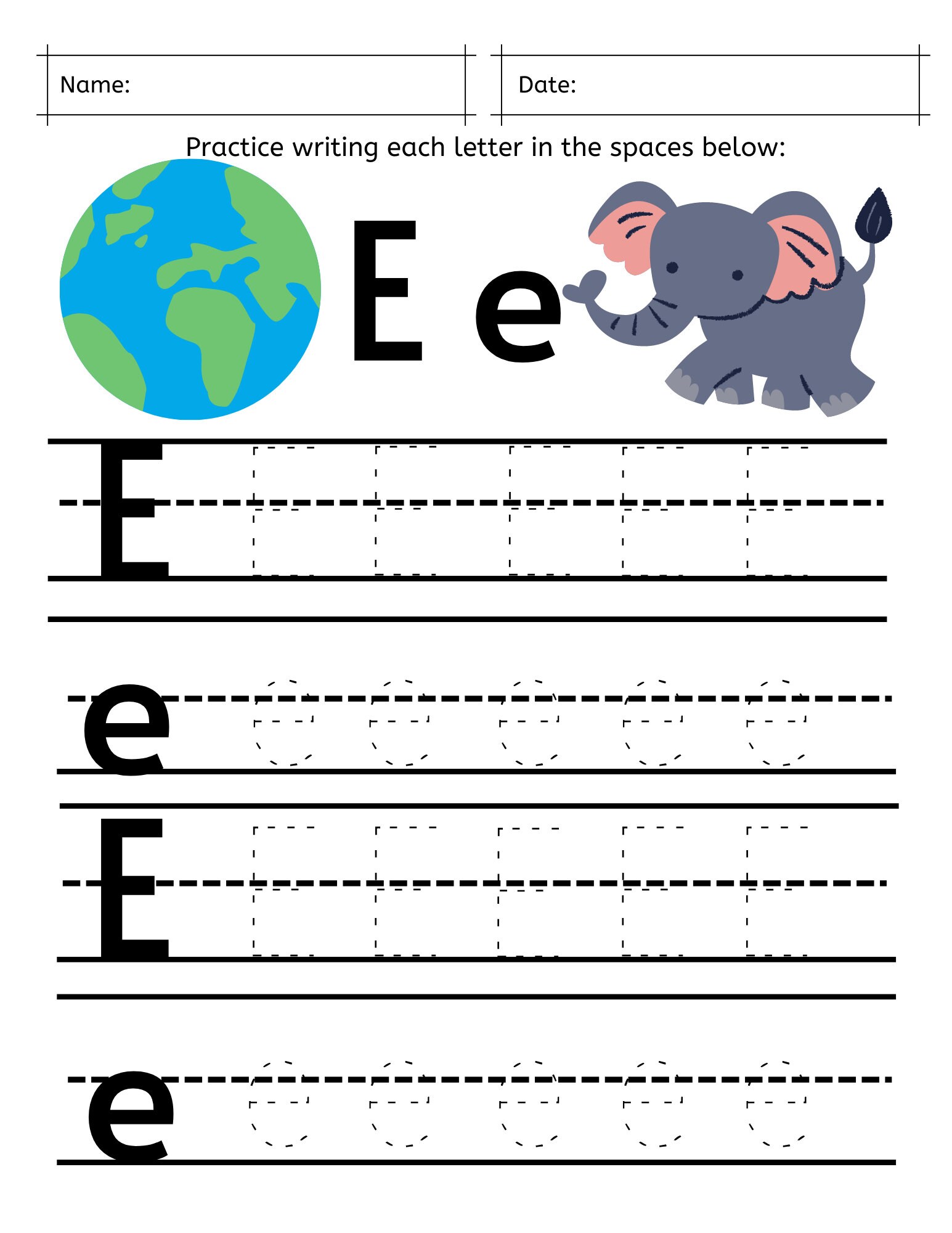 26 Printable Alphabet Tracing Worksheets - Etsy