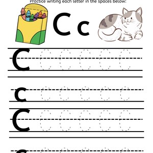 26 Printable Alphabet Tracing Worksheets - Etsy