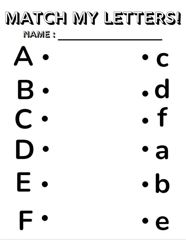 Match the Letters Printable Worksheet - Etsy
