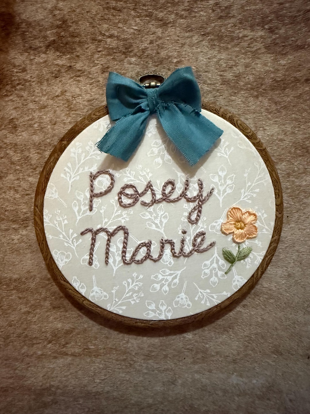 Hand Embroidered Name Hoop, Personalized Nursery Decor, Birth ...