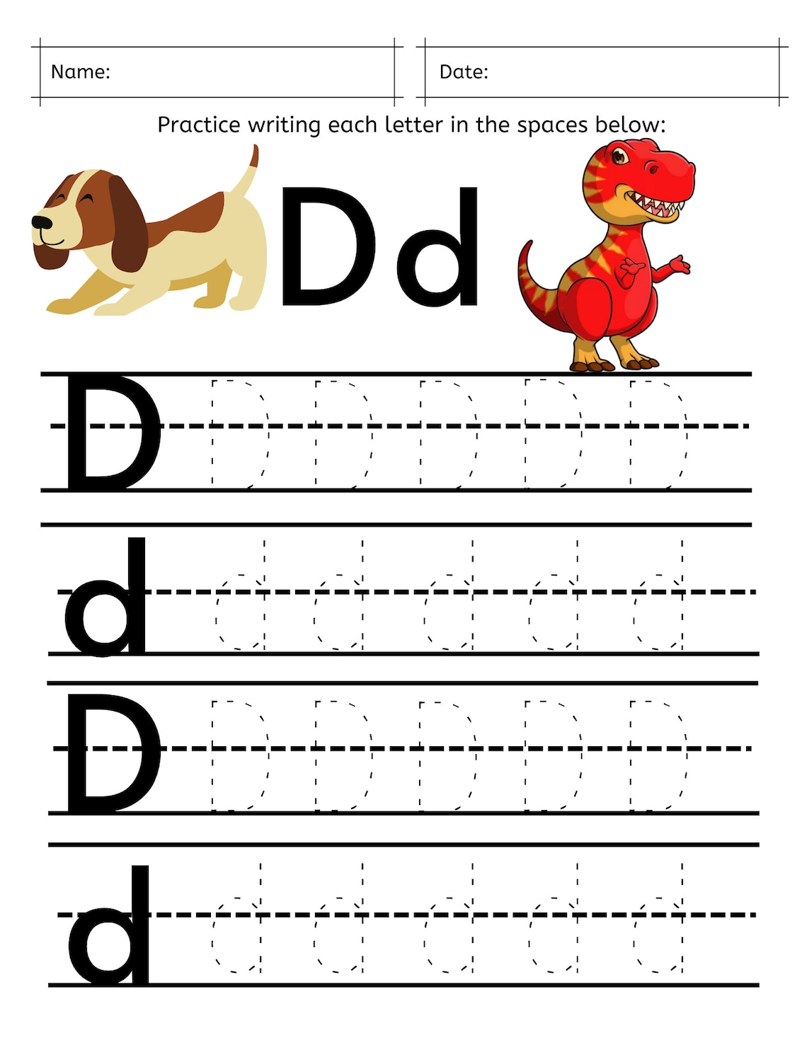 26 Printable Alphabet Tracing Worksheets - Etsy