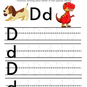 26 Printable Alphabet Tracing Worksheets - Etsy