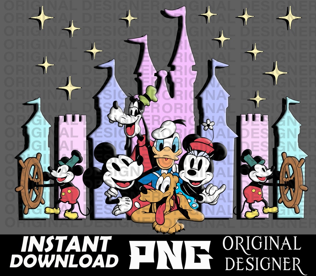 Retro Minnie Mouse and Friends, Vintage Mickey Png, Minnie and Friends ...
