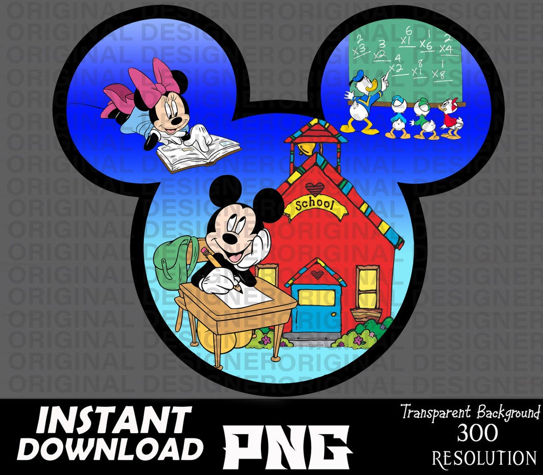 Mickey Minnie and Friends Back to School Png, Minnie Mickey School, Cut ...