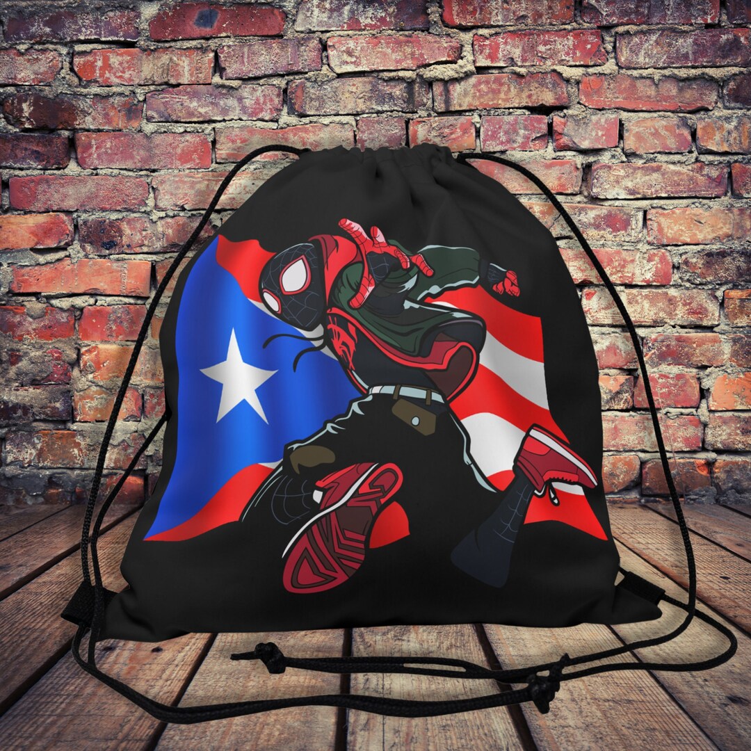 Spider Man Miles Drawstring Bag, Multiverse Bag, Comic Book, Spider ...