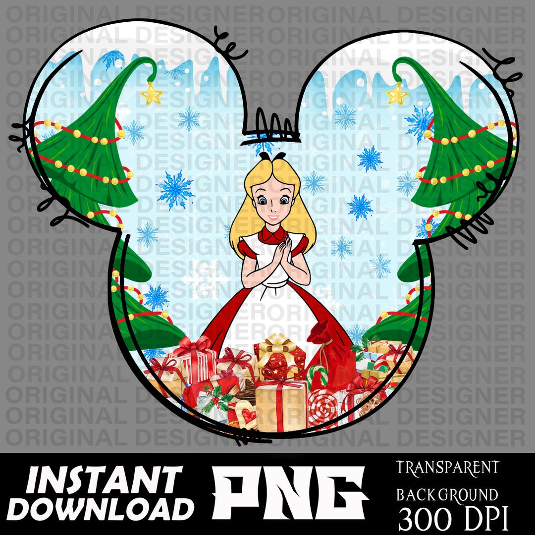 Alice in Wonderland Christmas Png, Alice in Wonderland Png, We're All ...