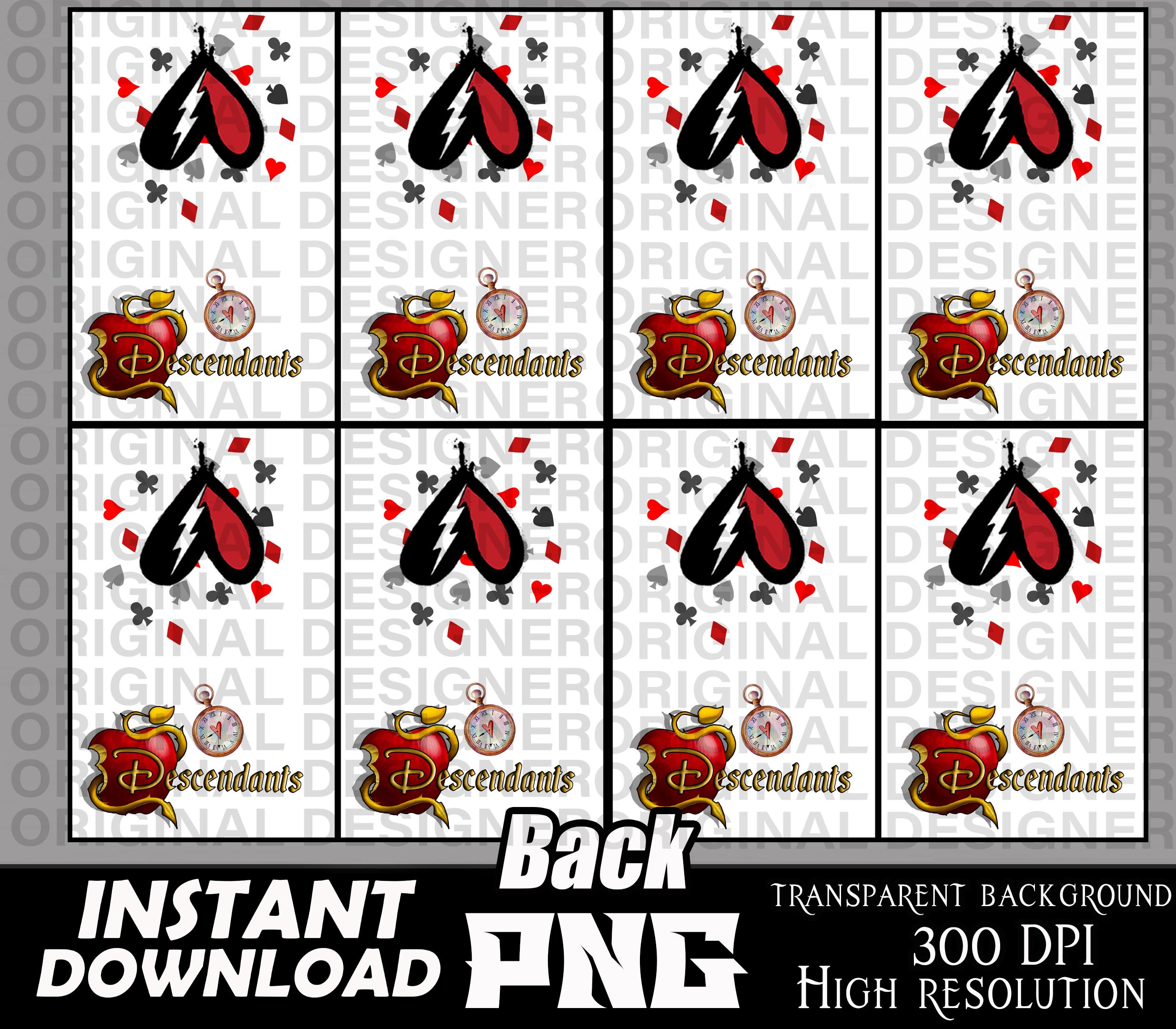 Descendants Red Valentines Day Printable Kid Cards Bundle, Descendants ...