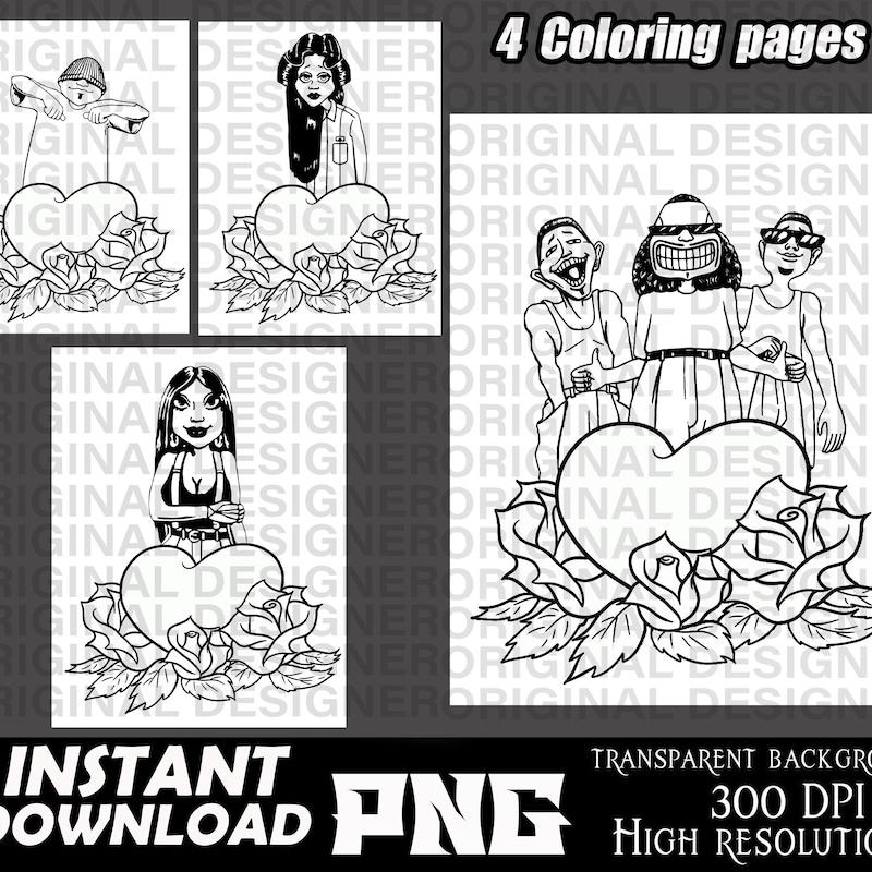 Printable Chicano Coloring Pages - Etsy