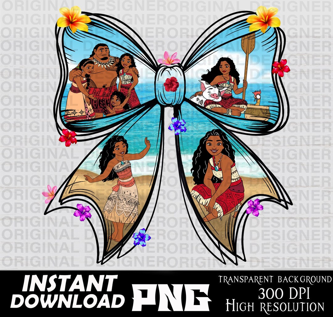 Moana Bow Png, Moana Png, Moana Shirt, Princesses Bow Png, Coquette Bow ...
