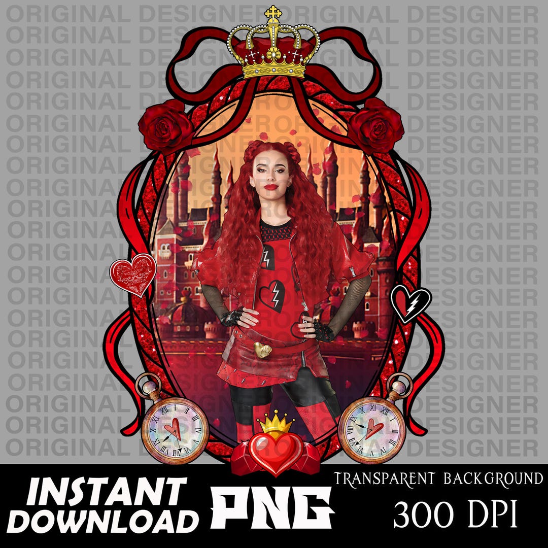 Descendants Red Bow Design Png, Rebel Heart Png, Descendants Red Bow ...