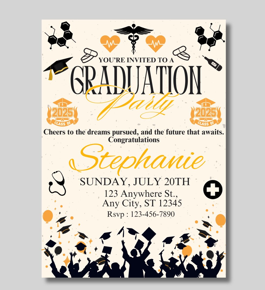 Medical Graduation Party, Graduation Party Invitations Printable ...