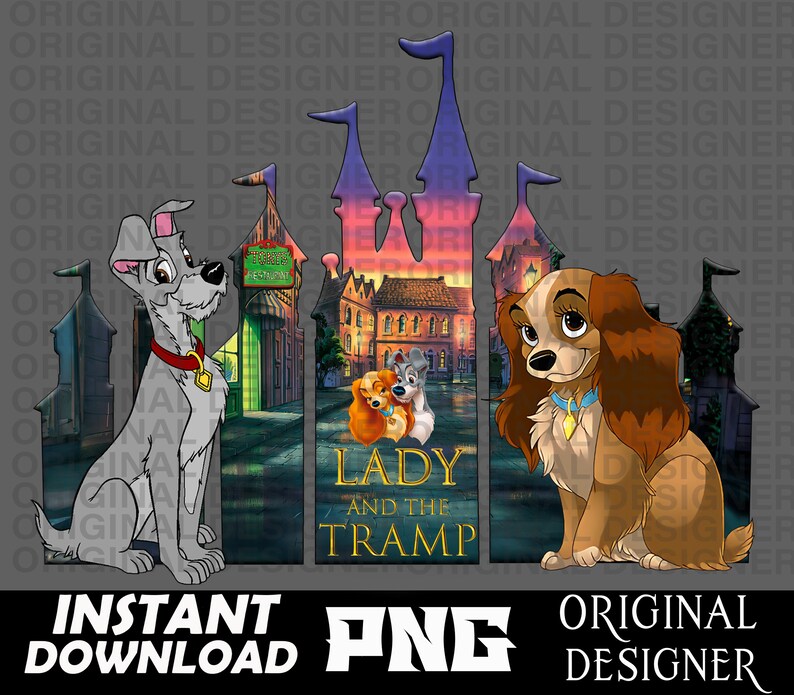 Lady and the Tramp Png Digital Download, Lady and Tramp Printable, Lady ...