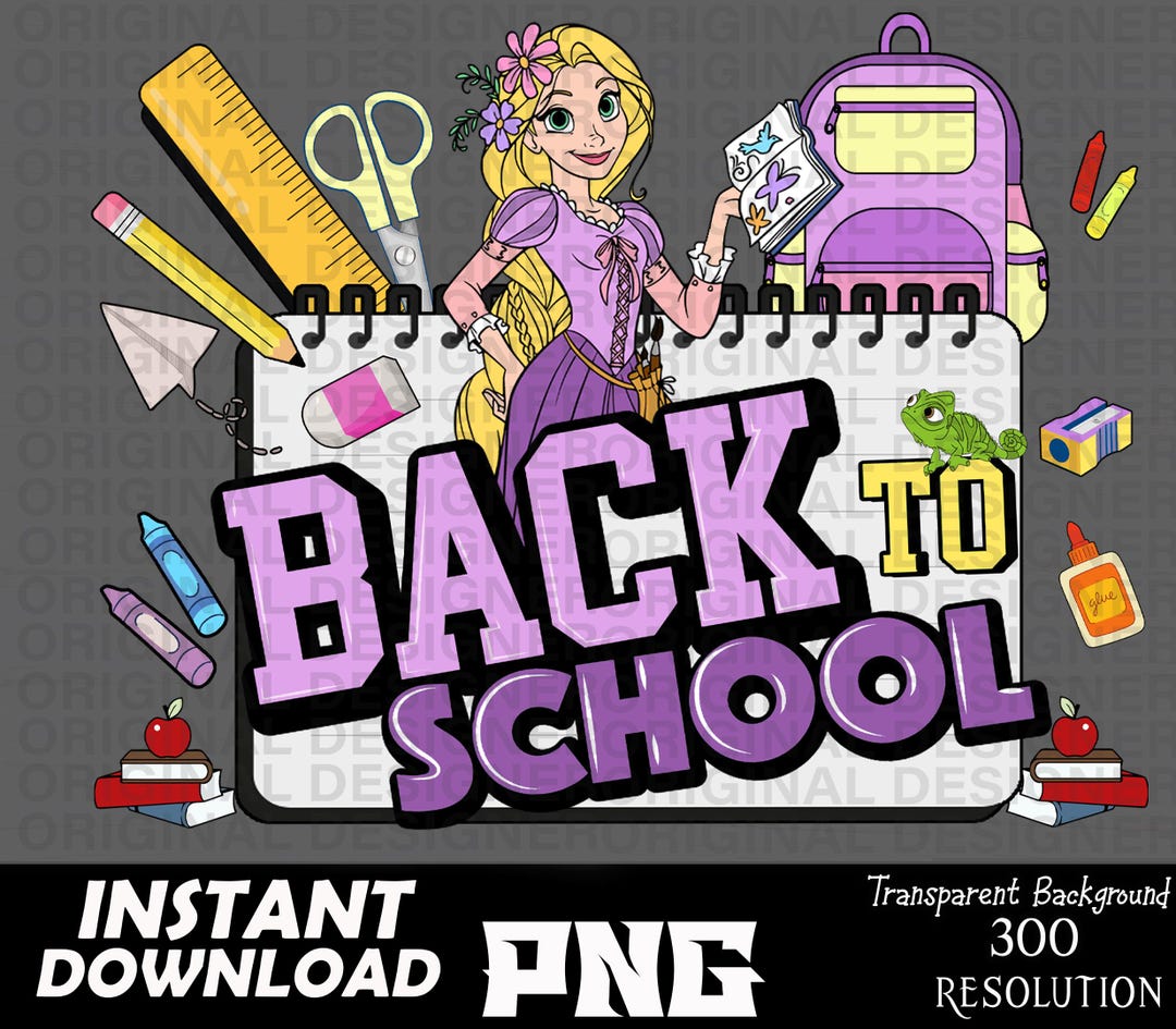 Rapunzel, Tangled Png, Rapunzel Tangled Back to School, Cut File ...