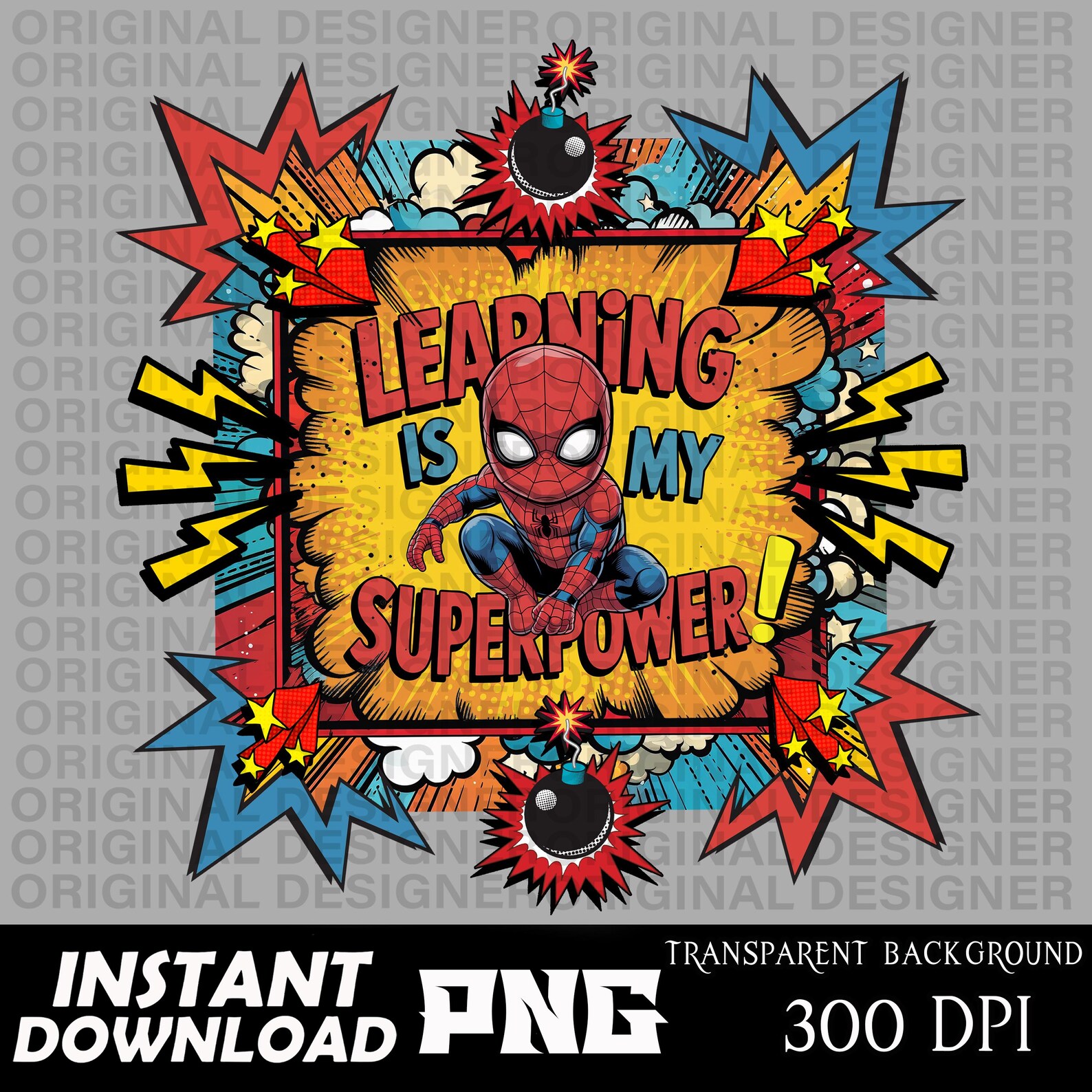 Superhero Png, Learning is My Superpower Png, Superhero Spider Cricut ...