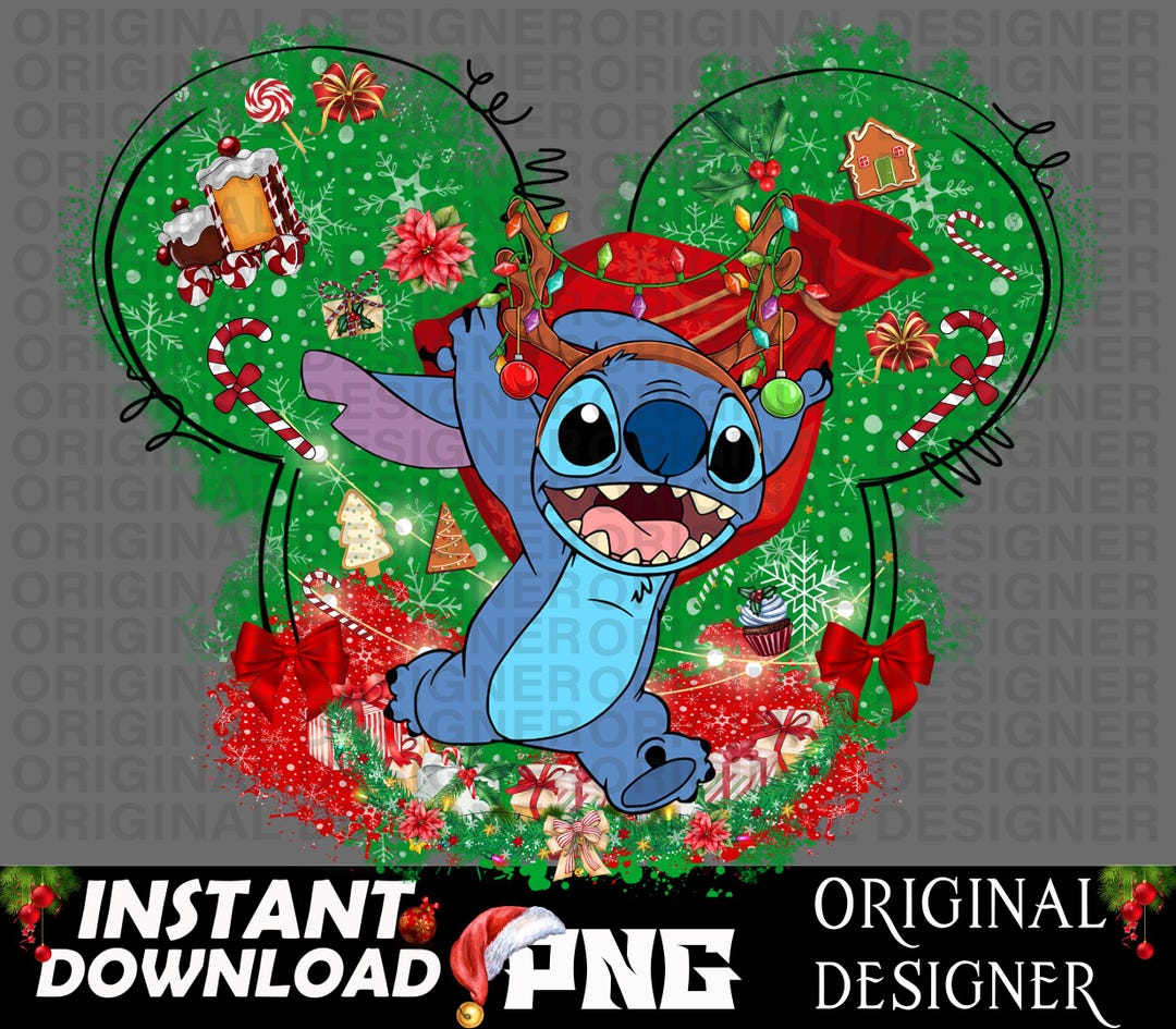 Stitch Christmas Design, Stitch Christmas Png Printable, Stitch Shirt ...
