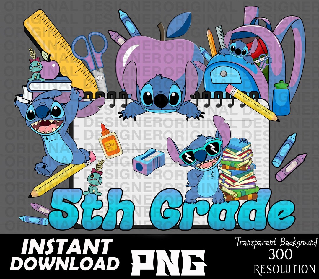 Stitch Digital Png, Stitch Back to School, Stitch Shirt, Back to School ...