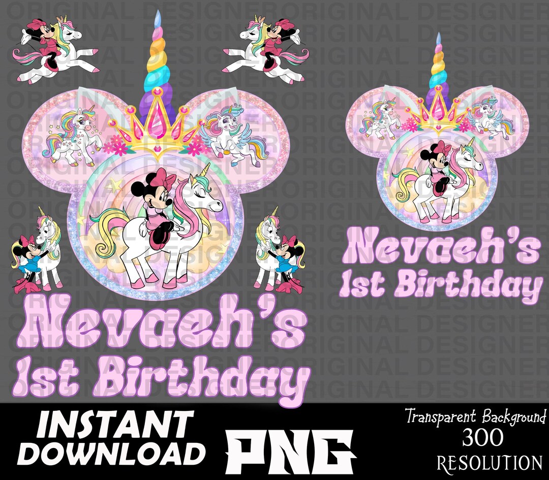 Minnie Mouse Custom Birthday Girl Sublimation Png, Minnie Mouse Pastel ...
